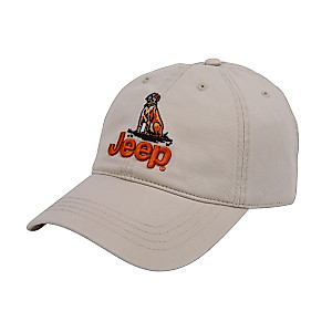 Jeep Vintage Dog Logo Garment Washed Hat Classic Design DSC Original | Cool Stuff (Stone)