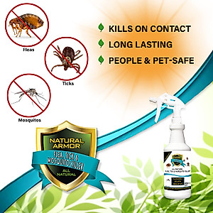 All-Natural Flea, Tick & Mosquito Killer - Powerful Non-Toxic Formulation Safe for Children, Pets & Environment for Indoor & Outdoor Use. 128 Oz Gallon, Ready to Use with Heavy-Duty Trigger Sprayer