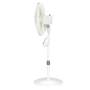 Lasko 16" 3-Speed Pedestal Fan with Remote Control LED Display Widespread Oscillation Auto-Off Timer Adjustable Height Easy-Grip 1646 (Renewed)