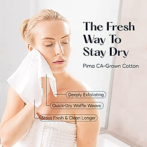 Sutera - Wash Towels Extra Absorbent Silverthread Washcloths Set - Pack of 4 White - 100% CA-Grown Cotton - Luxury Soft Durable Quick Drying Fabric Bathroom Face Cloths 12"x12"