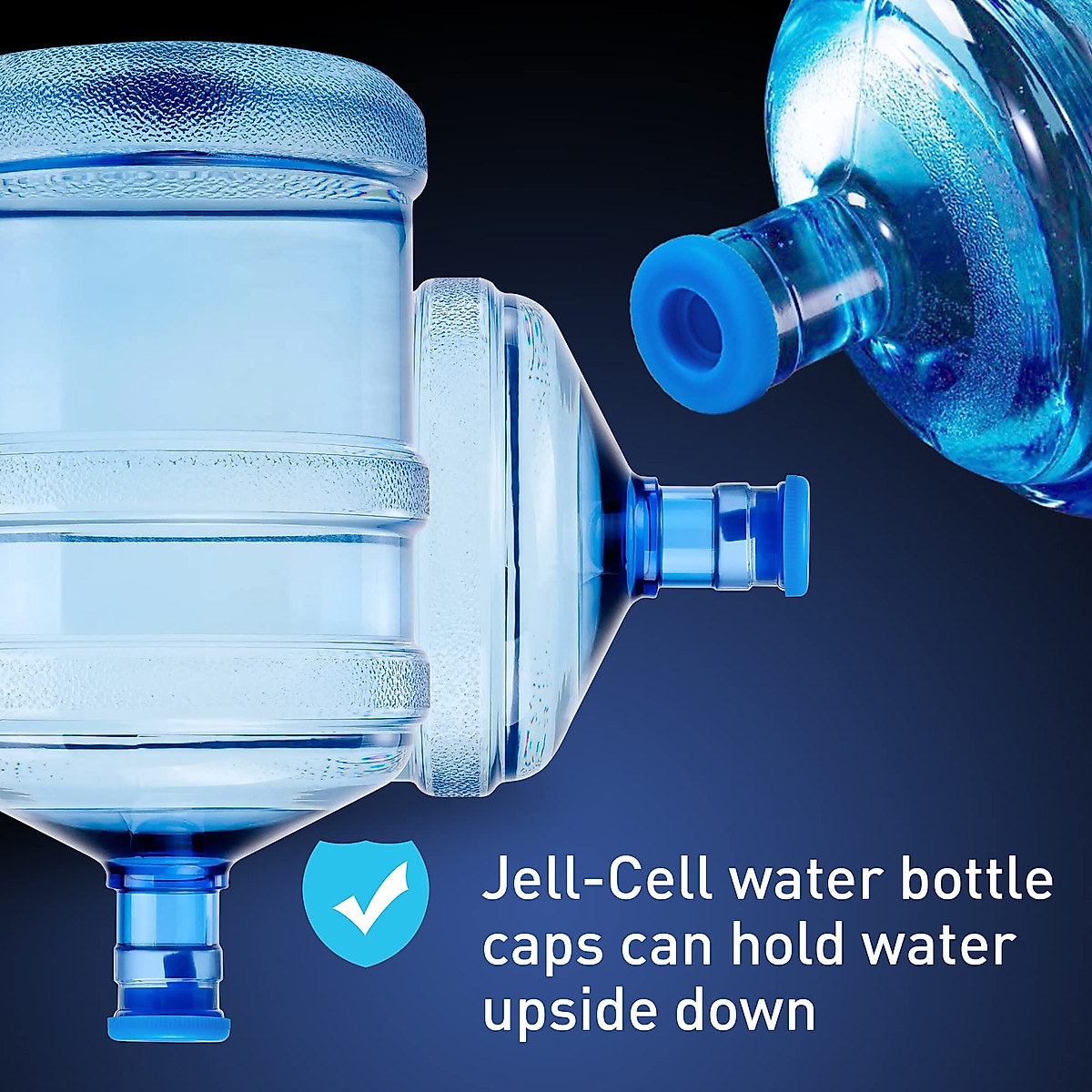 Water Jug Caps 5 Gallon Silicone - Replaceable Strong Sealing no Spill Top Lid Cover 55mm with Hole for Outdoor & Kitchen - Pack by 4