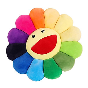 Angleliu Smile Face Plush Pillow Cushion Mat Pillow Sofa Cushion Colorful Plush Toy for Home Bedroom Decor,Colorful,Soft & Comfortable,16.5in/42cm