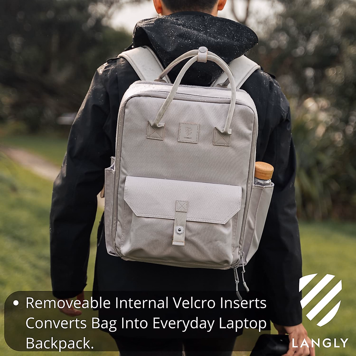 Langly Sierra Camera Backpack: A Modern & Travel-friendly Photography Backpack Compatible With Both 18in Laptop & DSLR Accessories 24L (Ash)