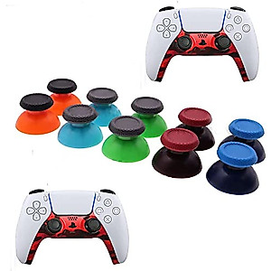 2 Pcs Analog Joystick Stick Caps Mushroom Button Thumbstick Thumb Cap for PS5 Controller Thumbstick Cap Replacement Kit (White)
