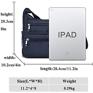 VOLGANIK ROCK Crossbody Bag for Women Waterproof Messenger Shoulder Bag Casual Nylon Purse Handbag Multi Pocket Lightweight Travel Bag