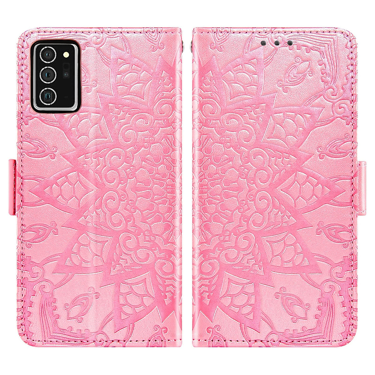 Phone Case for Samsung Galaxy Note 20 Ultra Glaxay Note20 Plus 5G Wallet Cover with Screen Protector Card Holder Flip Wrist Strap Cell Gaxaly Notes 20Ultra Note20+ U + 20+ Twenty Not S20 Rose Gold