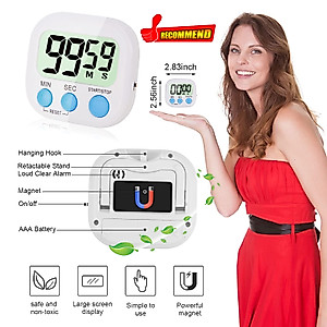 4-Piece Multi-Function Electronic Timer, Learning Management, Suitable for Kitchen, Study, Work, Exercise Training, Outdoor Activities(not Including Battery)