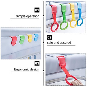 4Pcs Pull Ring Baby Bed Stand Up Rings Baby Cot Rings Walking Assistant for Baby Toddler