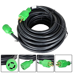 labwork 30A 75 Feet Generator Extension Cord L14-30P to L14-30R 125/250V Up to 7500W 10 Gauge SJTW Generator Cord 4 Prong