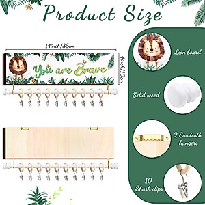 POVETIRE Pacifier Clip Holder Baby Bibs Organizer, Neutral Baby Bandana Drool Bibs Holder - Baby Burp Cloths Organizer Storage Hanging Wall Decor for Nursery Newborn Infant Girls and Boys Room