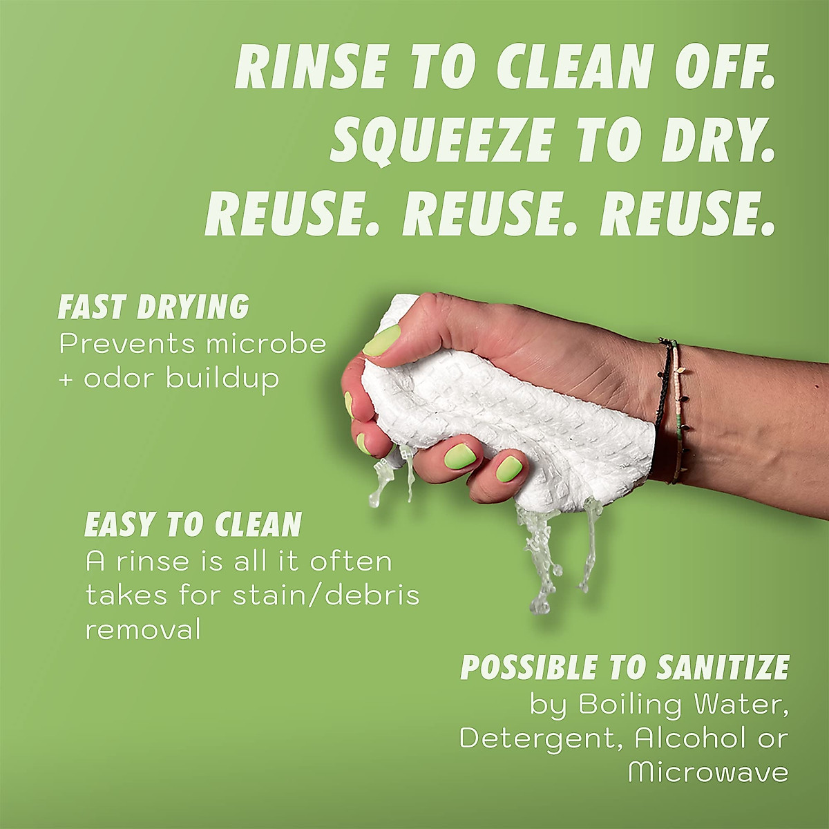 Sprout! Swedish Dishcloths for Kitchen, Household & Commercial Cleaning | Durable & Reusable Cellulose Sponge Cloths with Laundry Bag | Absorbent & Hygienic Paper Towel Replacement | Pack of 10