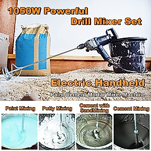 MAXXT Drill Mixer Set with Spade Handle 1/2 inch Electric Corded Mixing Drill Machine 9A Motor Concrete Mud Mixer