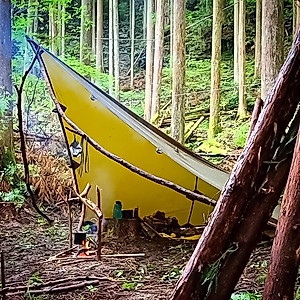 Bushcraft Spain Waterproof 10' x 10' Oilskin Tarp, Cotton Canvas Shelter for Survival, Bushcraft and Traditional Camping (Green) Made in Spain