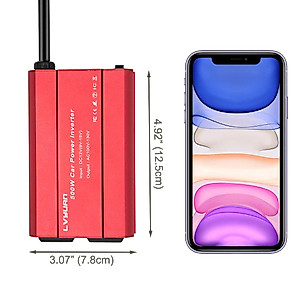 Yinleader 500W Car Power Inverter DC 12V to 110V AC Car Converter with 2 USB Charging Ports, Power Converter with 2 AC Outlets Car Charger, Car Adapter (500W)
