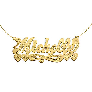24K Gold Plated Sterling Silver Name Handcrafted Designer Personalized Custom name necklace with Name of Your Choice - Made in USA
