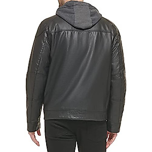Calvin Klein Men’s Motorcycle Jacket With Removable Hoodie