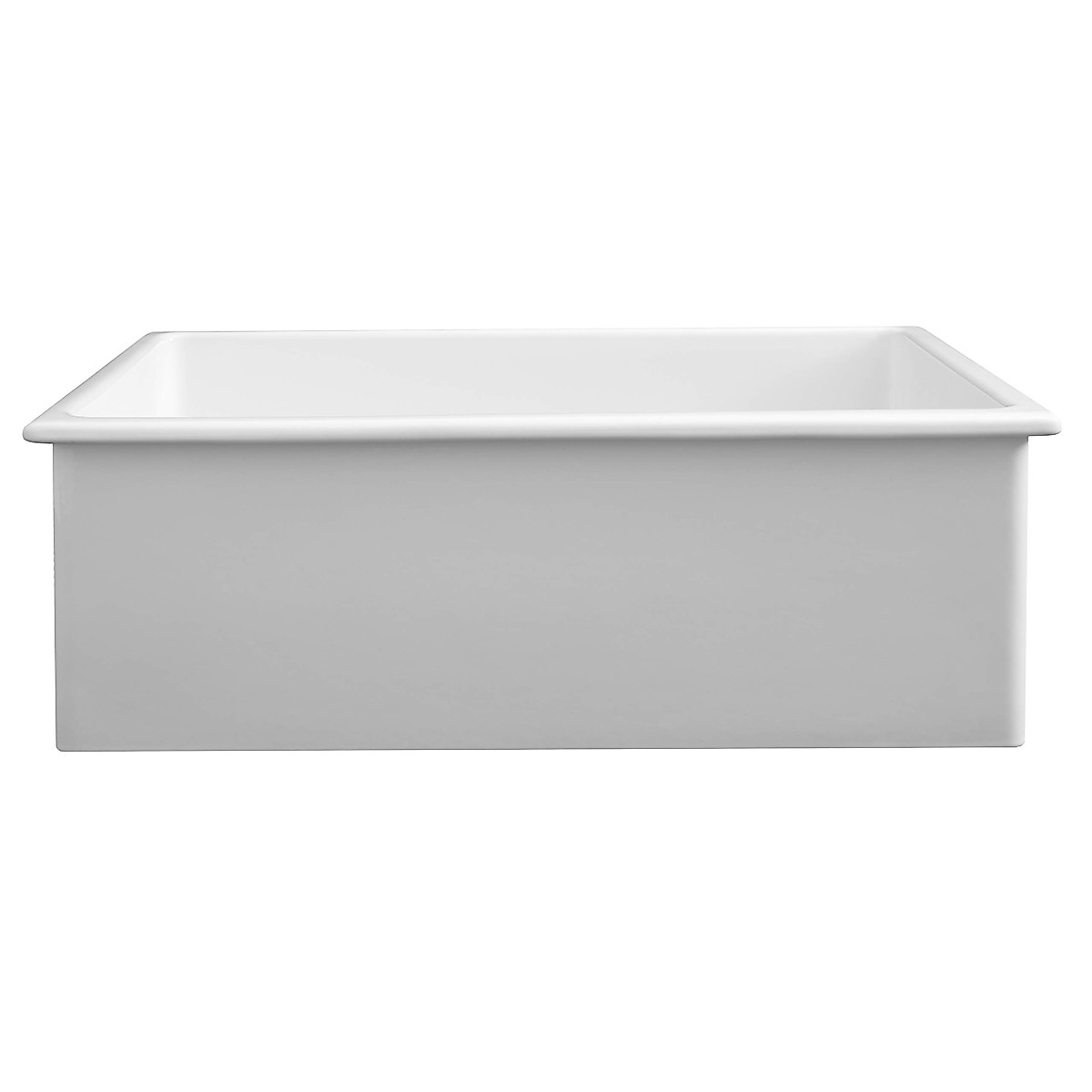 ZLINE 30" Rome Dual Mount Single Bowl Fireclay Kitchen Sink with Bottom Grid in White Gloss (FRC5124-WH-30)