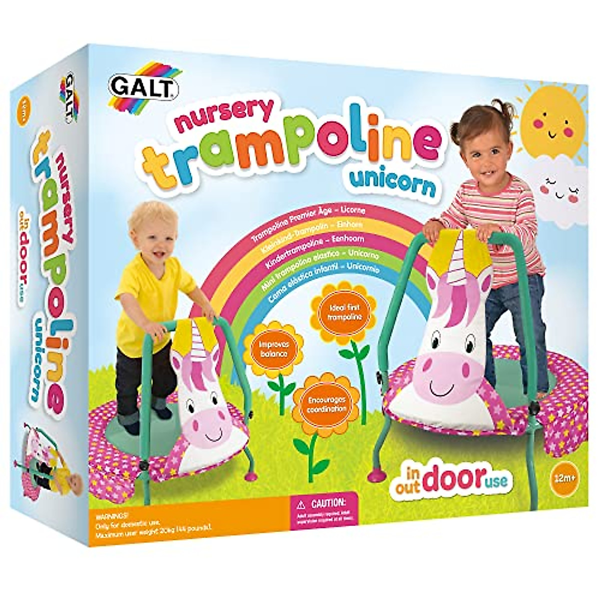 Galt Toys, Nursery Trampoline - Unicorn, Trampolines for Kids, Ages 1 Year Plus