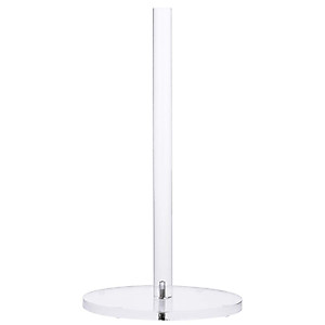 MyGift Clear Acrylic Kitchen Countertop Paper Towel Holder Stand with Round Base, Vertical Design Paper Roll Dispenser