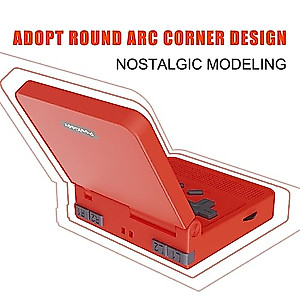 Powkiddy V90 Mini Foldable Handheld Retro Game Console 64G with 6000 Games, 3.0-inch IPS Screen Portable Arcade Rechargeable Games Emulators for Kids and Adults (Red)