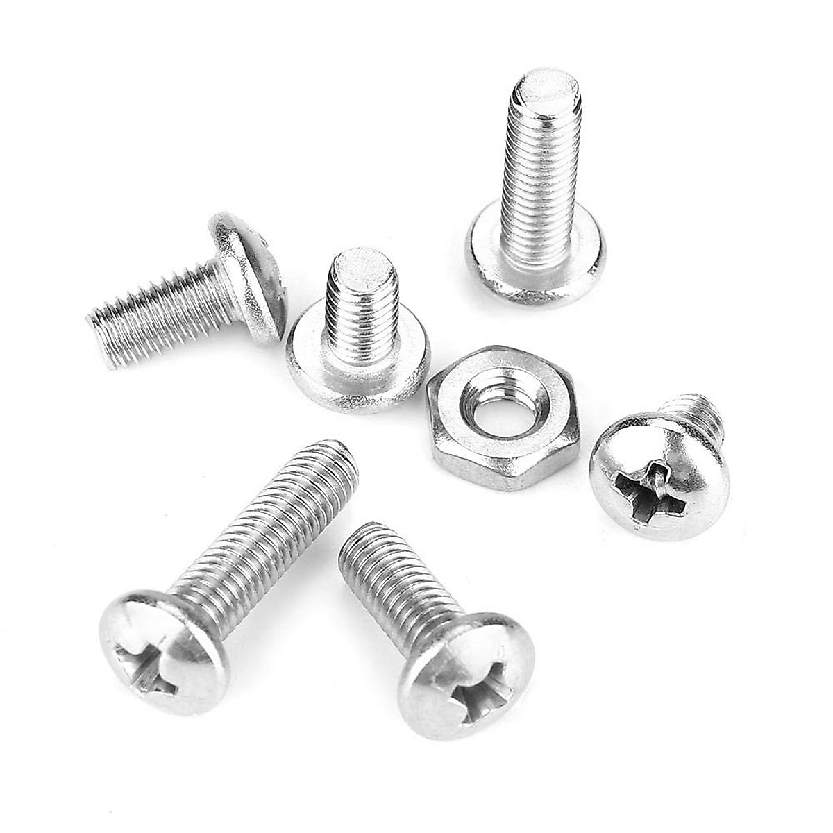 140pcs #10-32 304 Screws and Nuts, Stainless Steel Pan Head Screws Kit Assortment Set Repair Tool Accessory