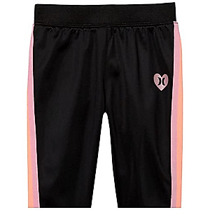 Hurley Baby Girls' Tricot Track Suit 2-Piece Outfit Set, Black, 4T