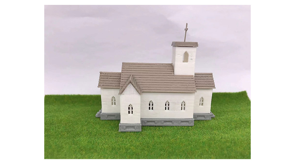 N Scale Railway Country Scenery Church Model for Miniatures
