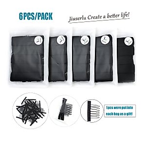 JIUSERLU 6 PCS Black Adjustable Elastic Band For Wigs，Adjustable Straps For Wigs And Making Wigs，Adjustable Wig Bands，Wig Adjustable Straps（1 * 12inch）