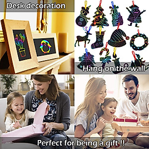 AICTIMO YCHOULEK Scratch Art for Kids 20 Sheets, Scratch Paper Rainbow Art Set Crafts Supplies Kits Sheet Pack for Kids, Chiristmas Birthday Gift for Girls Boys Ages for Kids Age 3 4 5 6 7 8 9 10+