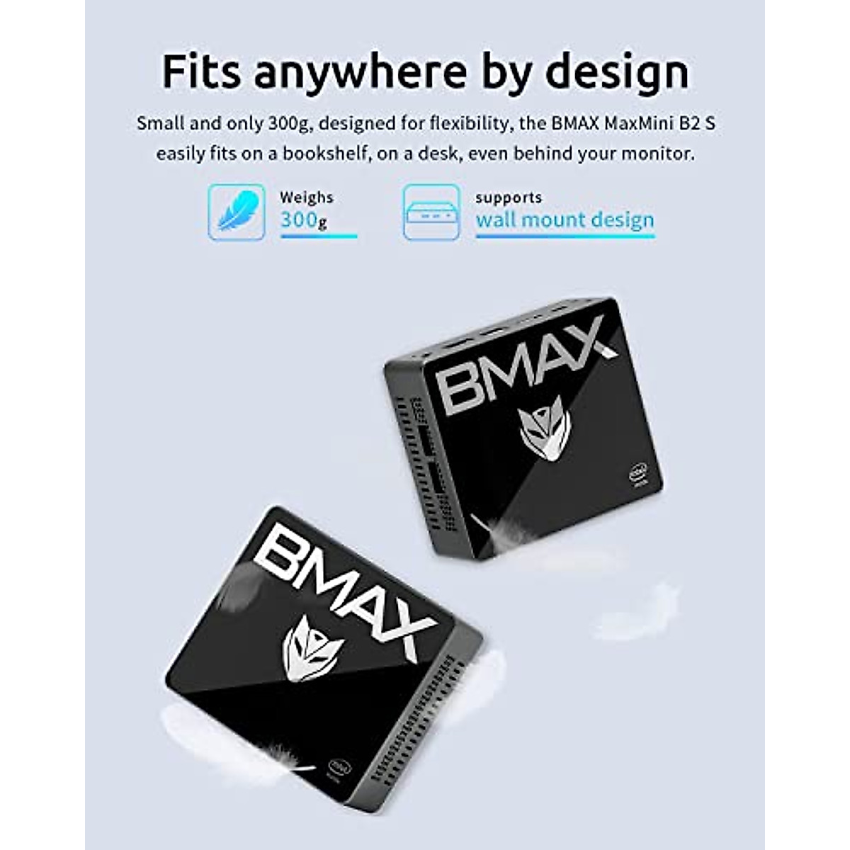 Bmax Mini PC N4020(up to 2.8GHz) 6GB DDR4 128GB eMMC Mini Desktop Computer 4K USB 3.0 x4 HDMI VGA Dual Band WiFi RJ45 BT 4.2 Micro PC Mini Computer