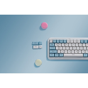 KOLMAX 60% Wireless Gaming Keyboard,Ultra-Compact 2.4G Rechargeable RGB Gaming Keyboard,with Detachable Wrist Rest Backlit Ergonomic 63 Keys Keyboard for Windows Mac PC Xbox PS4 Gamers(Whiteblue)…