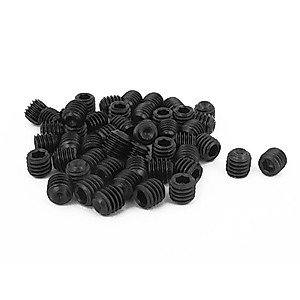 uxcell M6 x 6mm Hex Socket Set Cup Point Grub Screws Black 50pcs