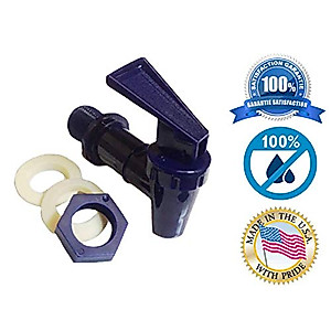 AquaNation BPA Free Replacement Water Cooler Faucet Bottle Jug Ceramic Water Crock Reusable Tap Spout Beverage Lever Pour Dispenser Valve Gravity Water Spigot - Made in USA (1, Blue)