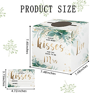 Azbuk Guess How Many Kisses Game with Box, Bridal Shower Game, Guessing Game for Bridal Shower, Special Wedding Shower Ideas, Guess How Many Kisses for the Soon to Be Mrs (50 Guessing Cards)