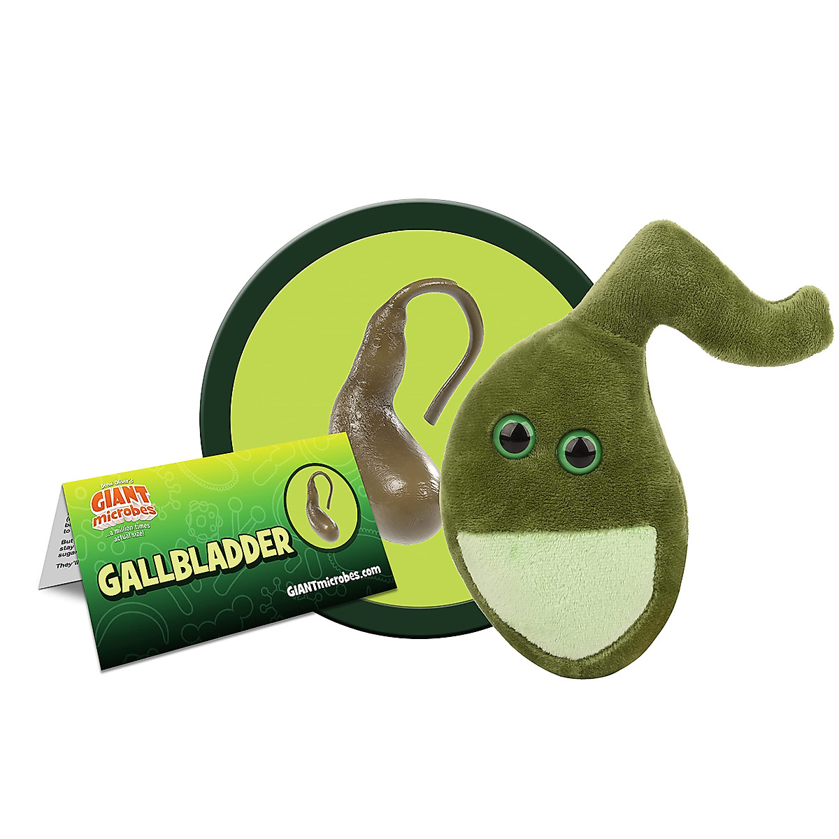GIANTmicrobes Gallbladder Plush, Gallbladder Stuffed Animal, Gallbladder Surgery Gifts, Gallbladder Plush Toy, Gallbladder Removal Gift, Gastroenterology Gifts, Gastroenterologist Gifts, Get Well Gift