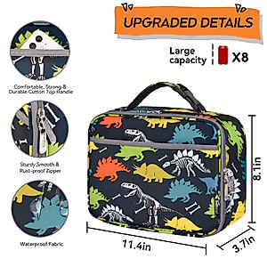 HOMESPON Kids Lunch Box Insulated Prints Lunch Bag Water-Resistant Cooler Bags Back to School Thermal Meal Tote Zippered Pockets Ideal for Children