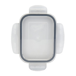 Mason Craft & More Leak Proof Glass BPA Free Plastic Locking Lid Food Storage container, 24 OUNCE SET, Clear