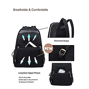 PAOIXEEL 14 Pockets Fashion Backpack, Anti-theft Water Resistance Lightweight Diaper Bag Backpack for Casual Daypack Outdoor