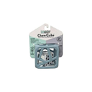 Malarkey Kids Munch Mitt and Chew Cube 2-Pack | Baby Teething Mitten Protects Hands from Chewing & Saliva, Heals Aching Gums, Promotes Sound & Visual Stimulation (Steel Blue and Outer Space)