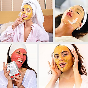 BRÜUN Peel-Off Jelly Mask Hydrating Premium Modeling Rubber Mask Spa Set - 10 Treatments (24k Gold, Lavender, Kiwi, Peppermint, Egyptian Rose, Matcha, Chamomile, Tea tree, Jazmine)