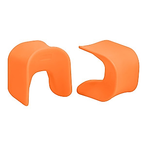 ECR4Kids Wave Seat, 18in - 19.6in Seat Height, Perch Stool, Orange, 2-Pack