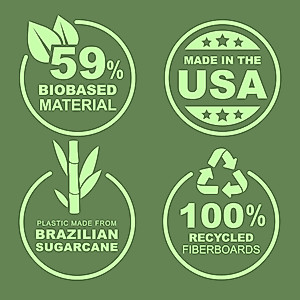 Samsill Earth's Choice, 2-Inch Durable D-Ring View Binder 4 Pack, USDA Certified Biobased, Eco-Friendly, Boho Assortment