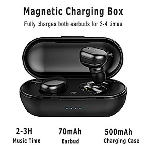 FNGOLUA TWS Wireless Headphones Bluetooth 5.0 Earphone Noise Cancelling Headset Stereo Sound Music in-Ear Waterproof Earbuds, White, A-007