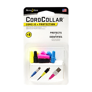 Nite Ize CordCollar Cord ID and Protection - Cable Protector & Management Accessory - Colorful & Durable Organizer Reinforces Cords - Assorted Colors, 8 Pack