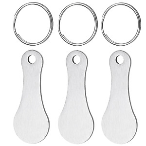 Kare & Kind 3X Stainless Steel Shopping Cart Trolley Token with Key Rings - Accessory Portable Keychain Unlocks Front Loading Shopping Trolley