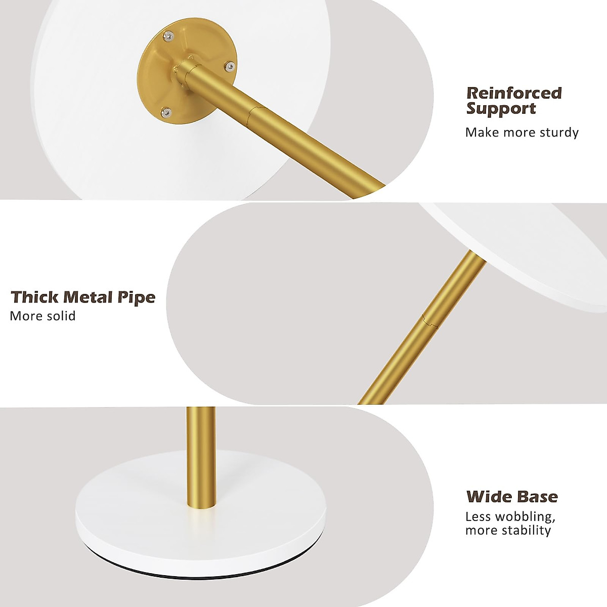 Vrisa Round Drink Table Set of 2 Small Side Table for Small Spaces Pedestal End Table Modern Accent Coffee Martini Table for Living Room, Bedroom, Sofa Couch Chair, Patio, White