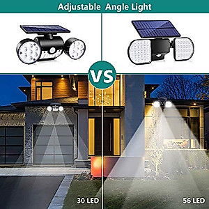 Bebrant Solar Lights Outdoor, 56 LED Motion Sensor Security Lights IP65 Waterproof Solar Flood Lights 360° Adjustable Double-Head Spotlights for Front Door Garden Yard Patio (2 Pack)…