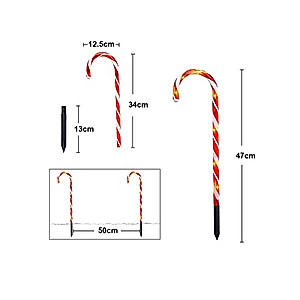 Christmas Candy Cane Lights,Solar Christmas Cane Light， Set 1 for 5 Waterproof Christmas Plug-in Lamp， LED Home Garden Courtyard Lawn Decoration Lights