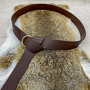 HiiFeuer Medieval Ring Belt with Vintage Belt Bag, Retro Renaissance Middle Ages Faux Leather Belt and Belt Pouch, Portable Side Pack Set for LARP Ren Faire