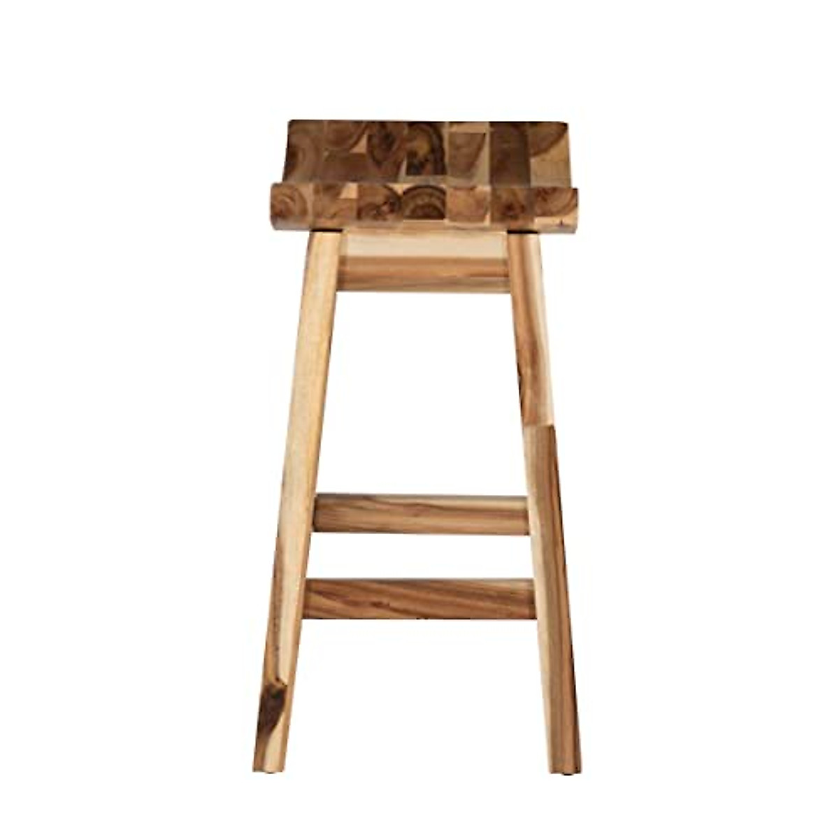 Powell Furniture Dale Saddle Bar Stool Natural Wood
